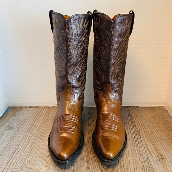 Dan Post | Shoes | Vintage Dan Post Mens Brown Leather Cowboy Western ...